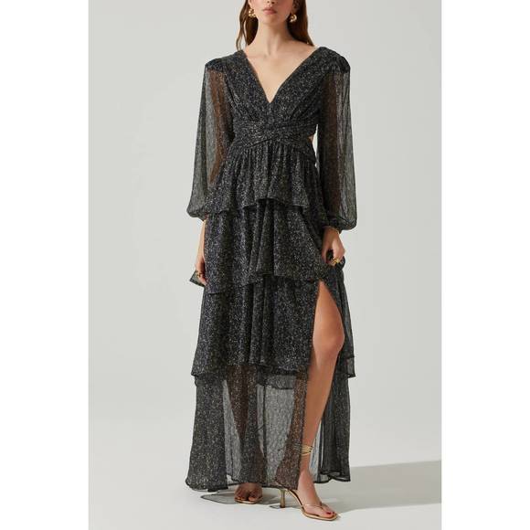 Astr | Dresses | New Astr Anora Dress In Black Multi | Poshmark